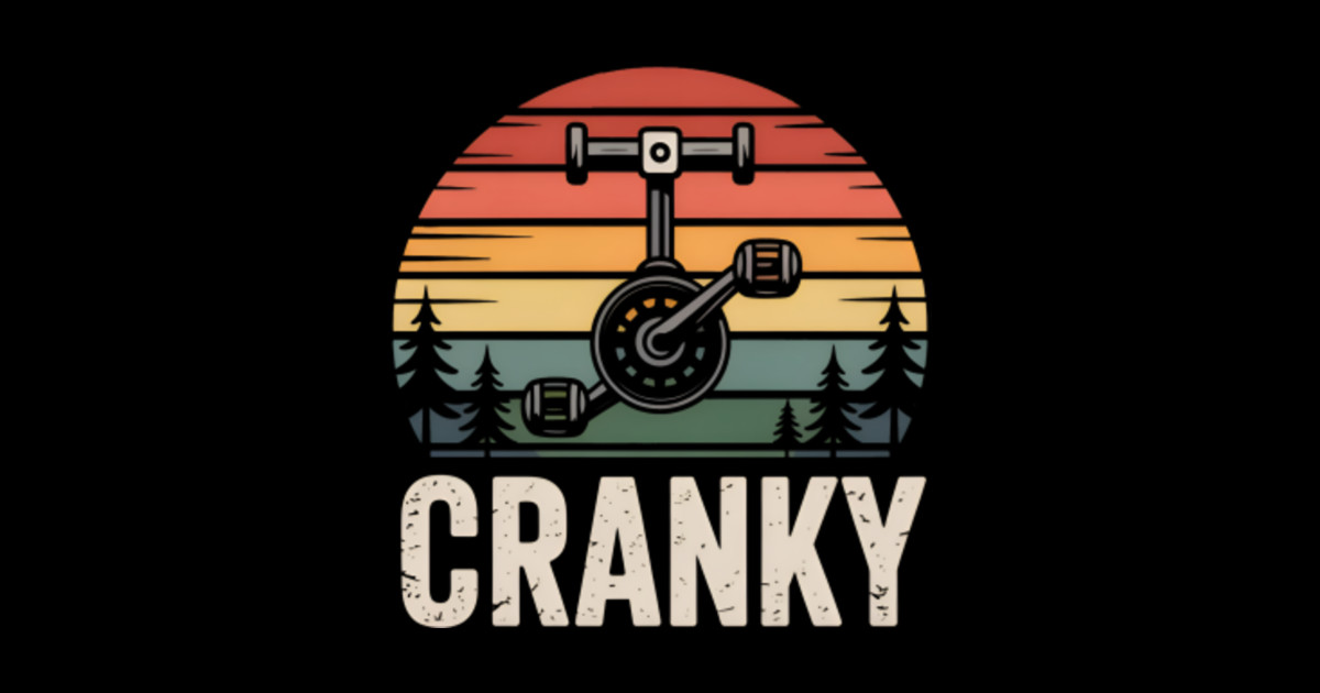 Cranky Retro Mountain Bike Crank Cyclist Funny - Cyclist Funny ...
