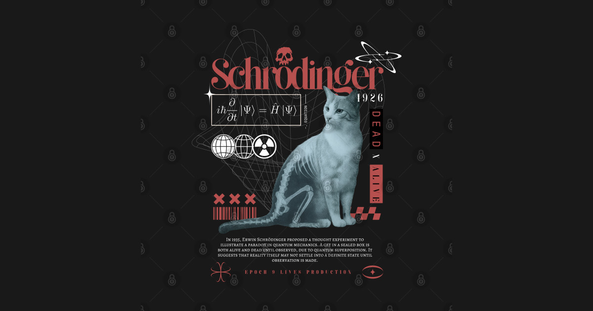 Schrodinger's Cat - Quantum Physics Science Cat - Schrodinger Cat - T ...
