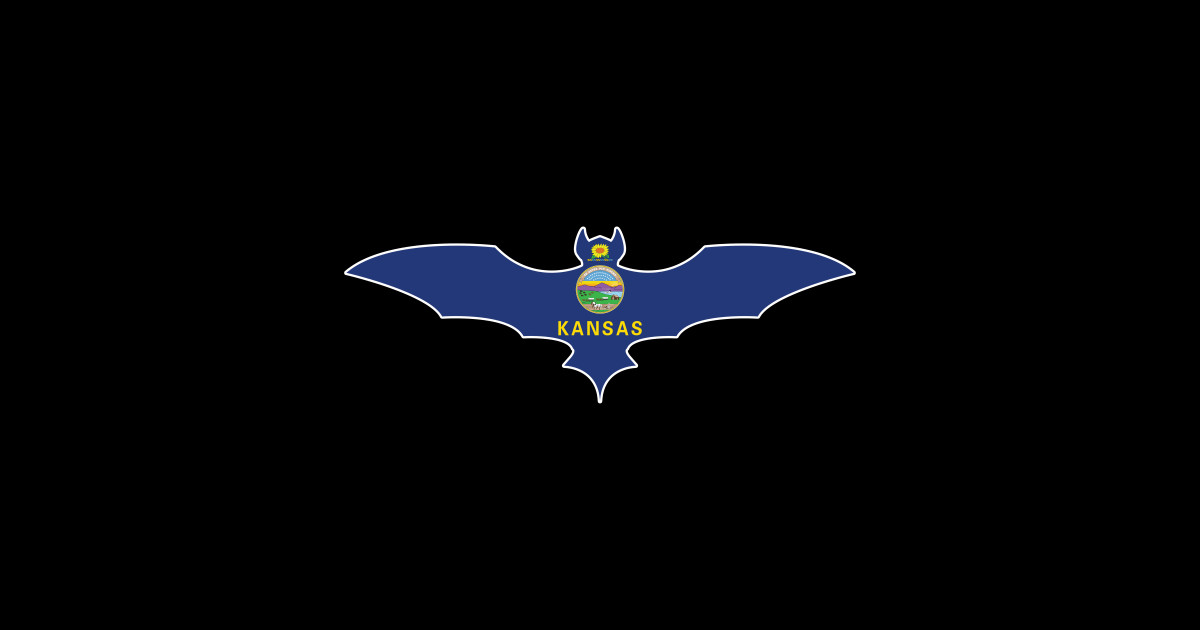 Kansas Bat Flag - Kansas - Sticker | TeePublic