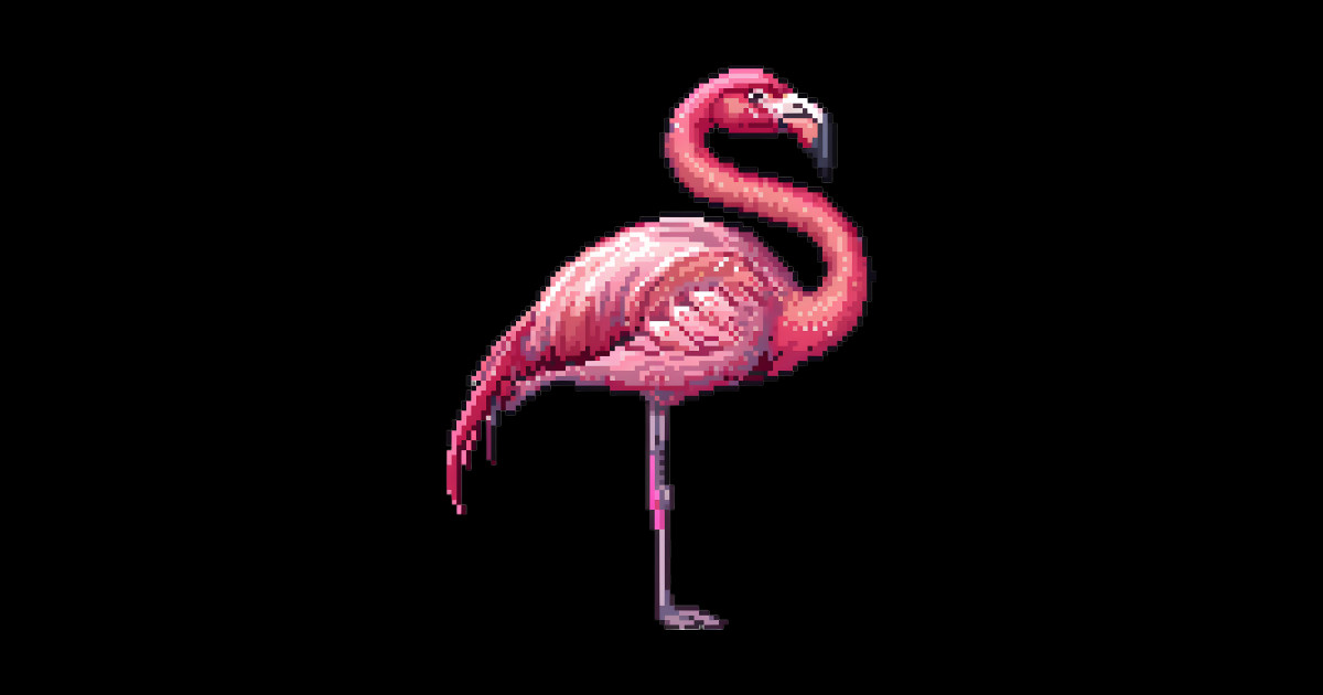 16-Bit Flamingo - Flamingo - Sticker | TeePublic