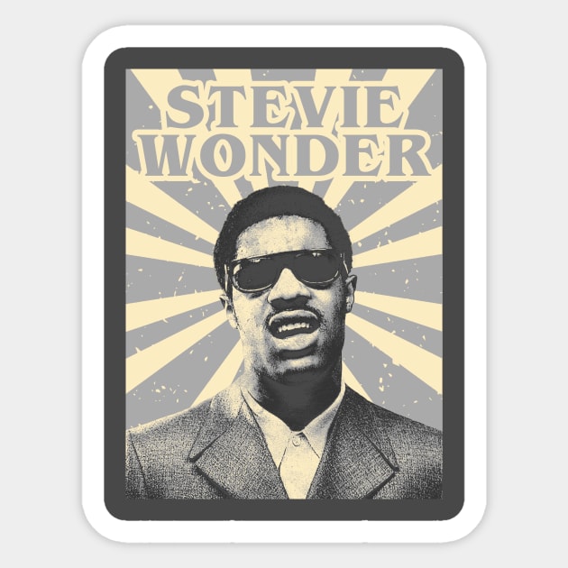 Younger Stevie Wonder Retro Grey - Stevie Wonder - Sticker | TeePublic