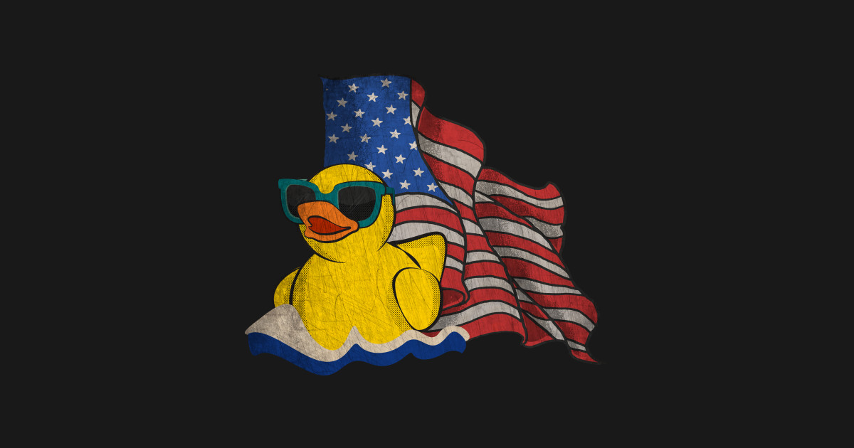 Vintage American Flag Giant Rubber Duck - Usa Flag - T-Shirt | TeePublic