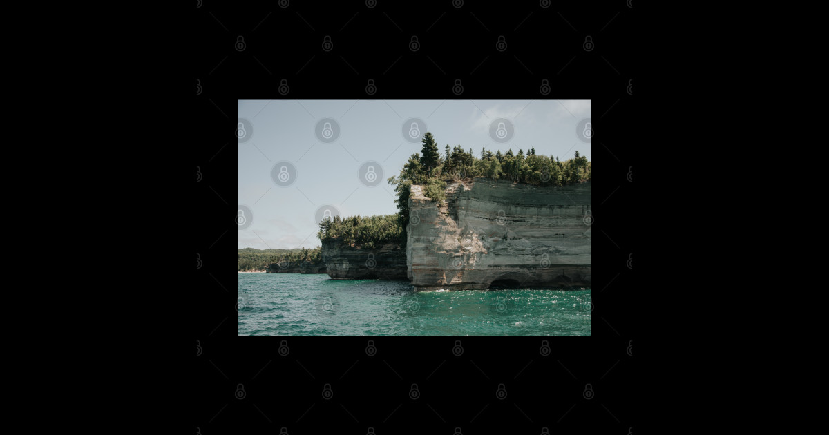 Pictured Rocks Battleship Rocks - Michigan - Sticker | TeePublic