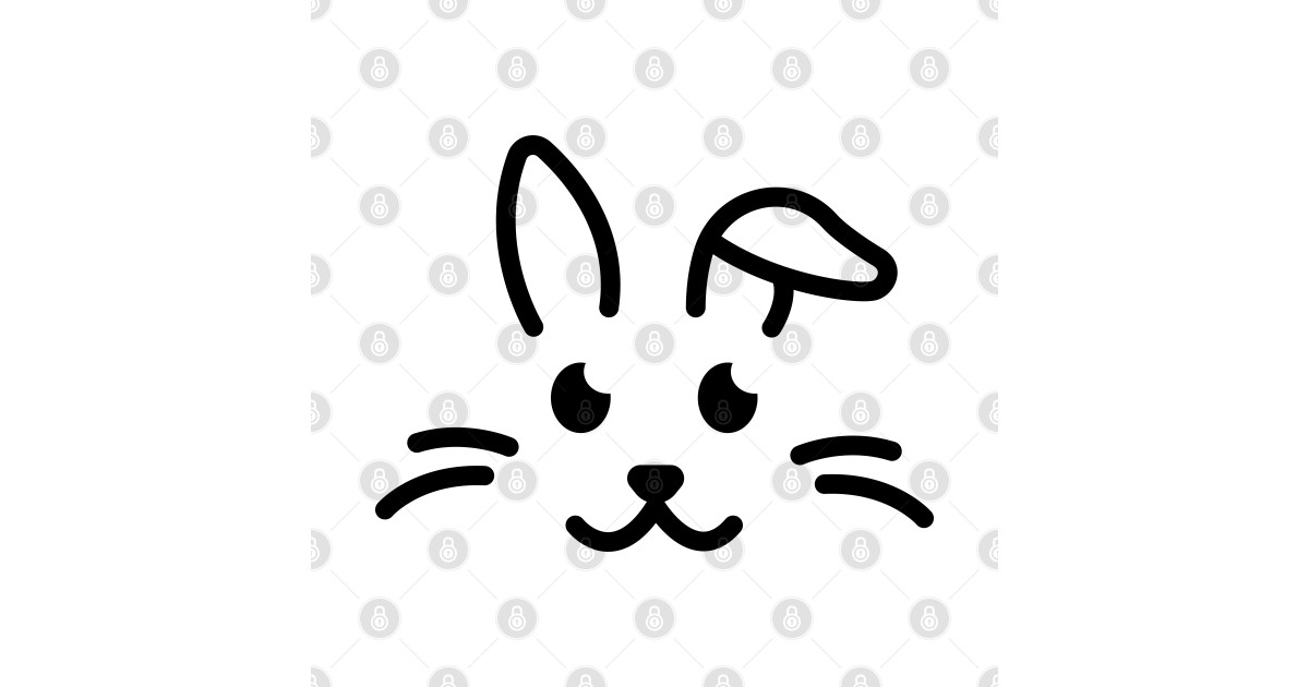 Eep! - Cute Bunny Face Line Art - Black - Bunny Line Art - T-Shirt ...