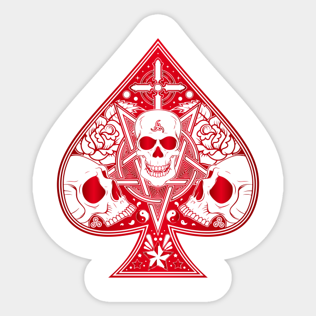 ace of Spades (red) - Ace Of Spades Red - Sticker | TeePublic