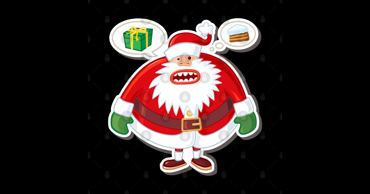 Hungry Santa - Hungry Santa - Sticker | TeePublic