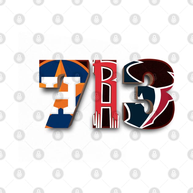 713 Houston Area Code with Sports teams inset - Houston - T-Shirt ...