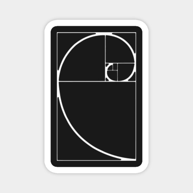 Fibonacci curve golden cut art - To Draw - Magnet | TeePublic