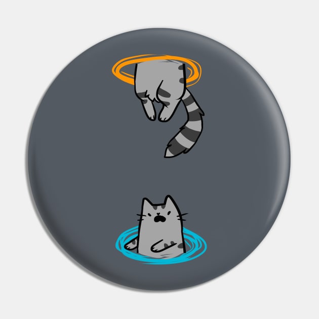 Portal Cat - Video Game - Pin | TeePublic