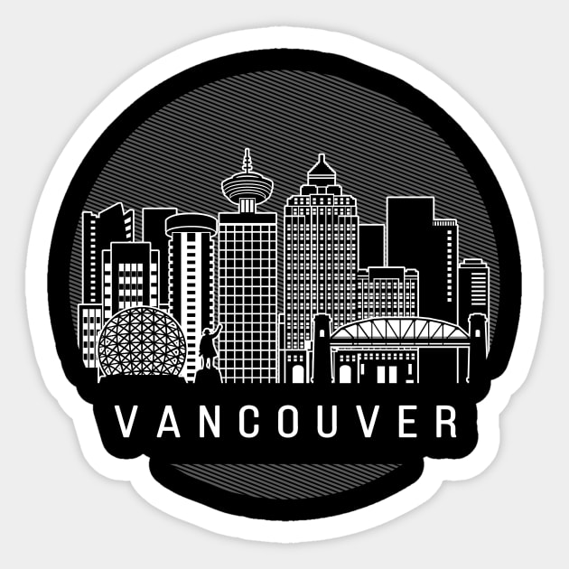 Vancouver Canada Skyline - Vancouver - Sticker | TeePublic