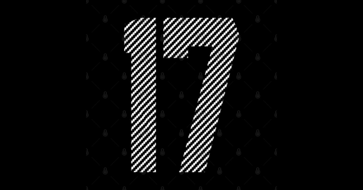 Iconic Number 17 - Number 17 - Sticker | TeePublic