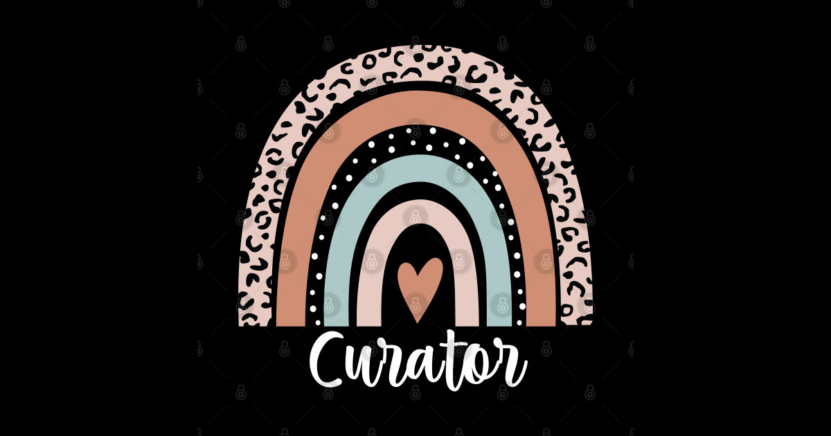 Curator Rainbow Leopard Funny Curator Appreciation - Curator - Sticker ...