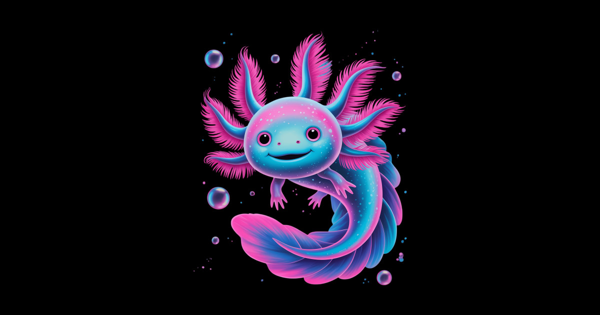 Axolotl Beautiful Colorful - Axolotl Beautiful Colorful - Sticker ...