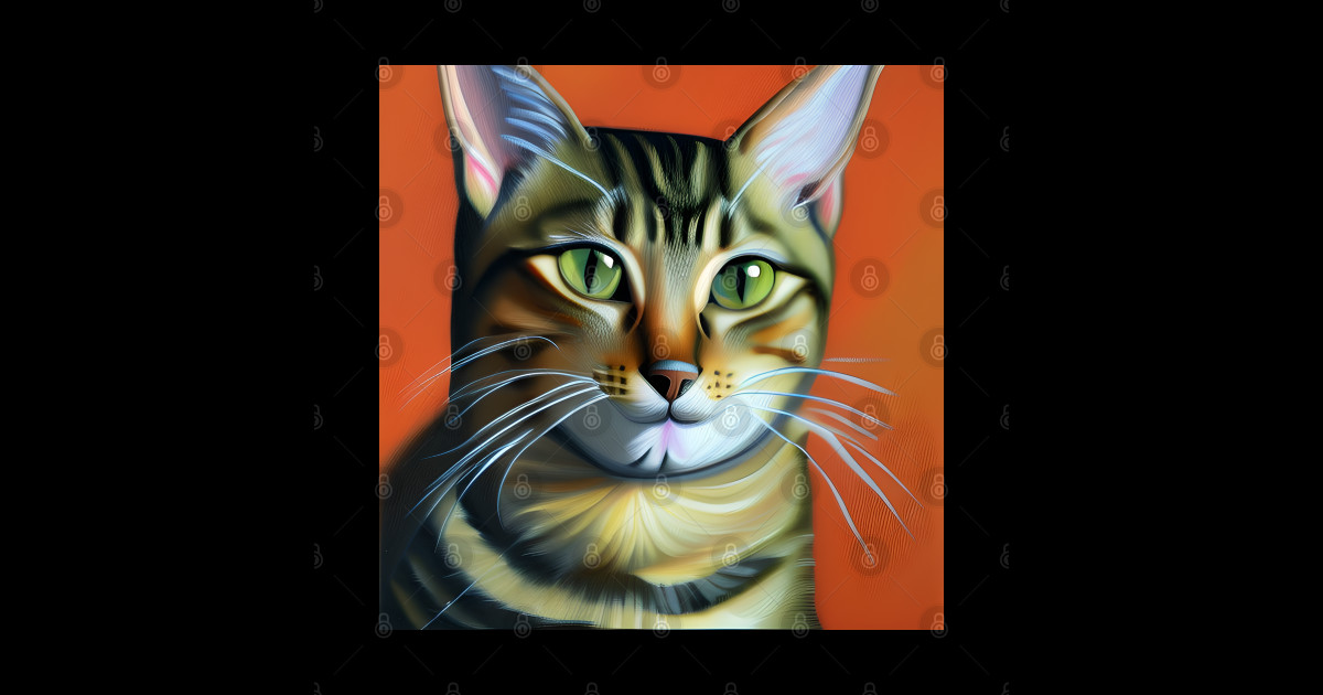 Tabby Cat Painting - Tabby Cat - Sticker | TeePublic