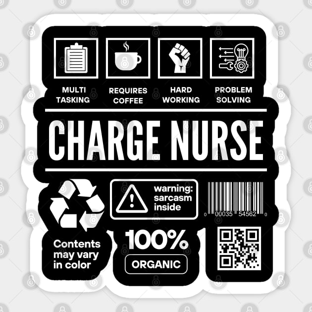 Funny Charge Nurse - Charge Nurse - Sticker | TeePublic