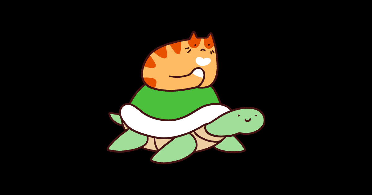 Tiny Tabby and Turtle - Turtle - Pin | TeePublic
