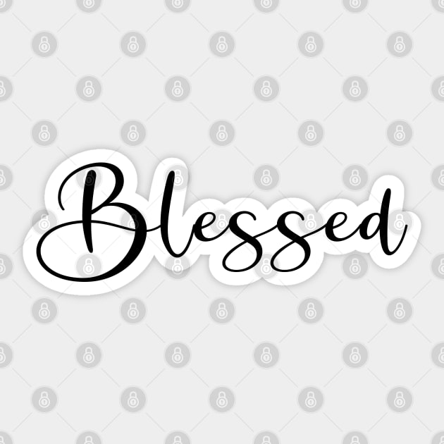 Blessed - Word Art in Black Color typography script - Bless - Sticker ...