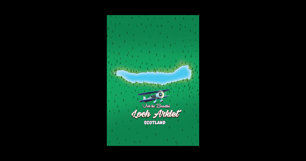 loch Arklet Scotland map - Loch Arklet Scotland Map - Sticker | TeePublic