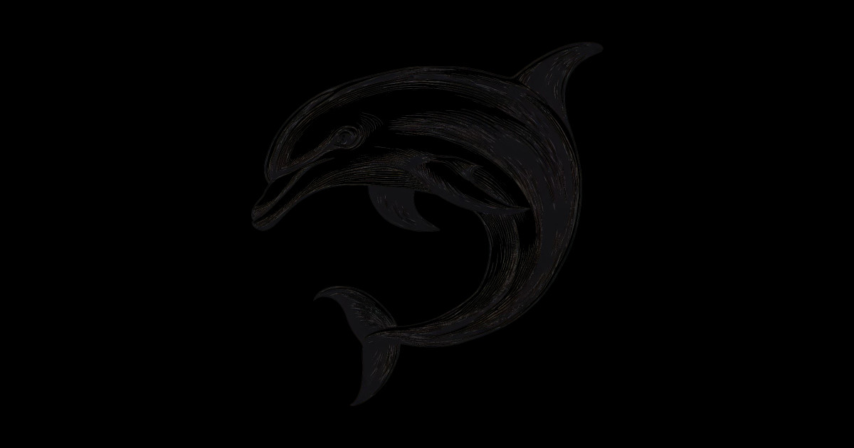 Stick Figure of a Dolphin in Black Ink - Stick Figure Dolphin - Sticker ...