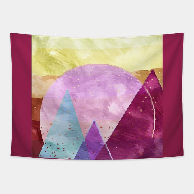 sunrise with mountains - Sunrise Art - Tapestry | TeePublic