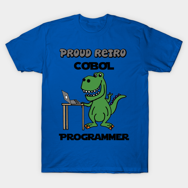 Cute T-rex Dinosaur Cobol Programmer Retro Cartoon - Programming - T ...