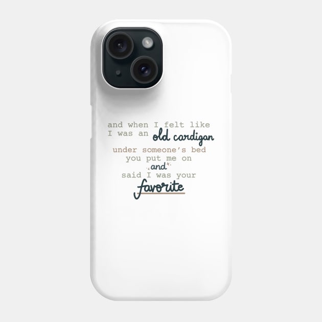 Cardigan - Taylor Swift Folklore - Phone Case | TeePublic