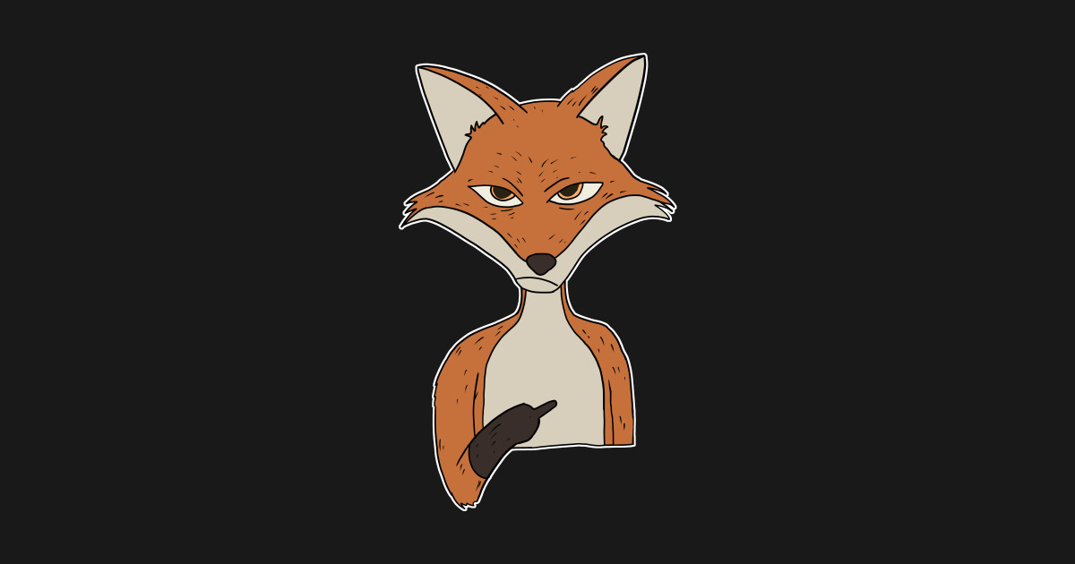 Grumpy Fox Holding Middle Finger - Middle Finger - T-Shirt | TeePublic