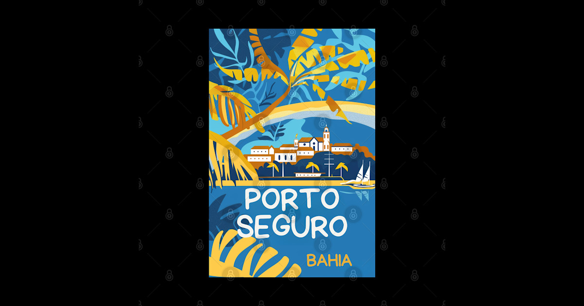 A Vintage Travel Illustration of Porto Seguro - Bahia - Brazil - Porto ...