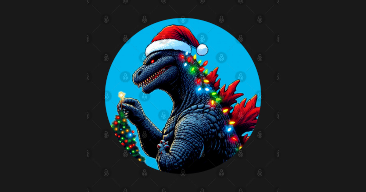 Godzilla Merry Christmas - Godzilla - T-Shirt | TeePublic
