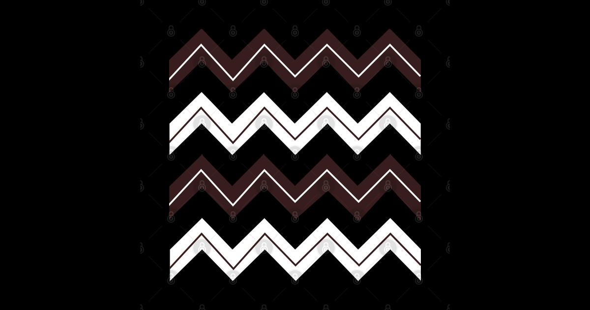 Black White Brown Chevron Stripe - Chevron - Sticker | TeePublic