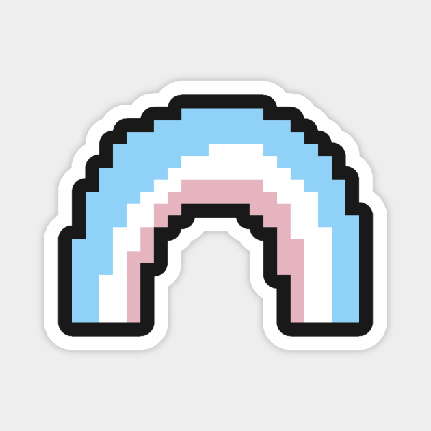 Trans Pride Rainbow Pixel Art - 16bit - Magnet | TeePublic