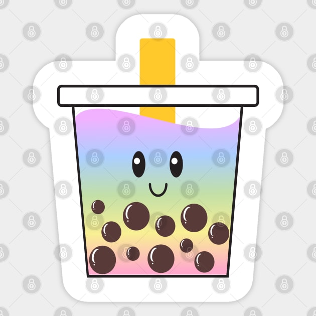 Rainbow Boba Tea - Boba - Sticker | TeePublic
