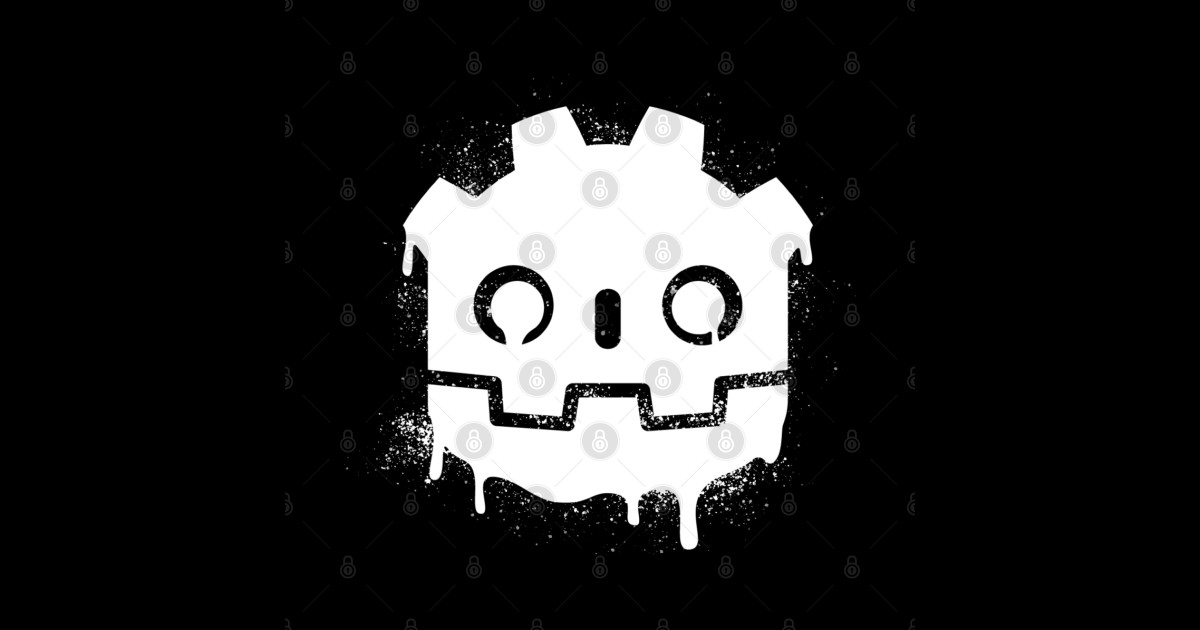 Godot Graffiti Logo White - Game Engine - Sticker | TeePublic