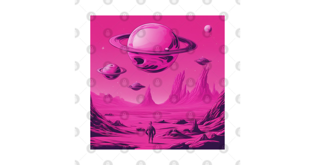Pink Planets Pink Alien - SPACE - Pink Planets Pink Alien - T-Shirt ...