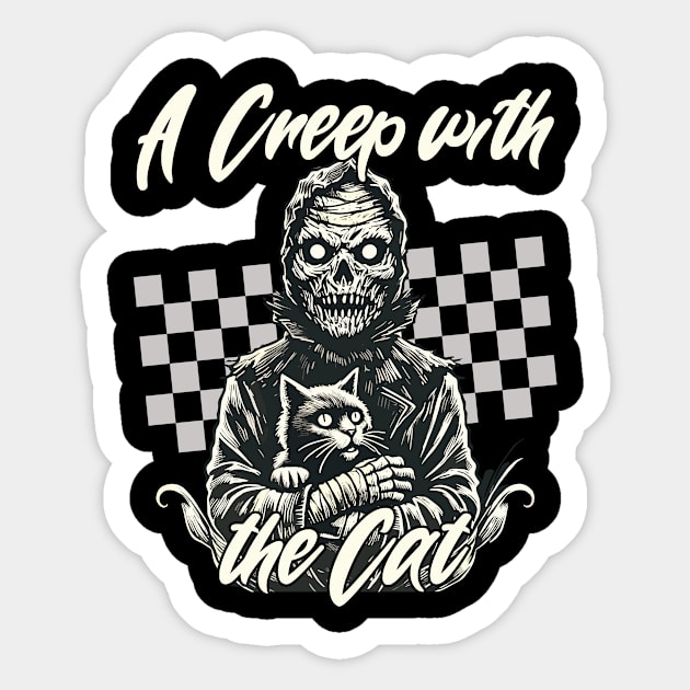 Halloween: A Creep with the Cat - Feline Mystery - Sticker | TeePublic