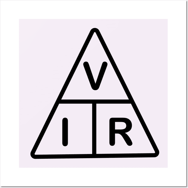 Electrical engineering ohms Law Formula Triangle black and White Design ...