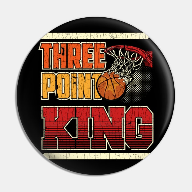 Vintage Three Point King Basketball Player Sport - Basketball - Pin ...