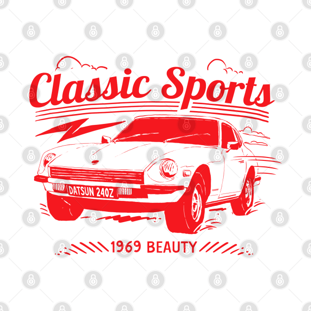 Datsun 240Z Classic Sports Retro groovy style - Datsun 240z - T-Shirt ...