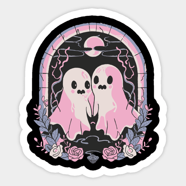 Cute Ghost Couple - Ghosts - Sticker | TeePublic