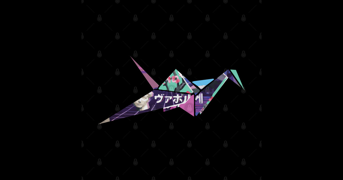 Vaporwave Origami Crane - Vaporwave - Sticker | TeePublic