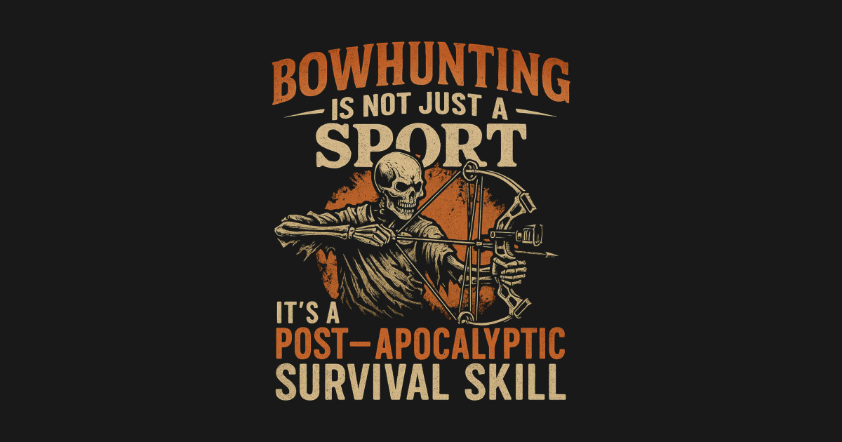 Post-Apocalyptic Bowhunting Design | Skeleton Archer Survival Graphic ...
