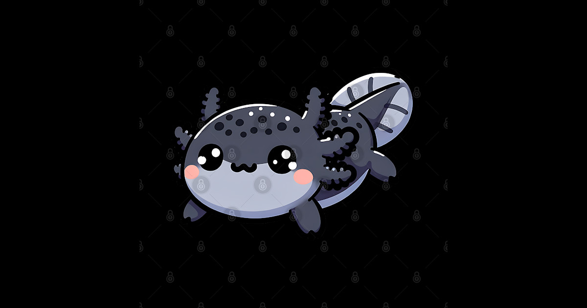 Silver Dalmatian Axolotl - Axolotl - Sticker | TeePublic