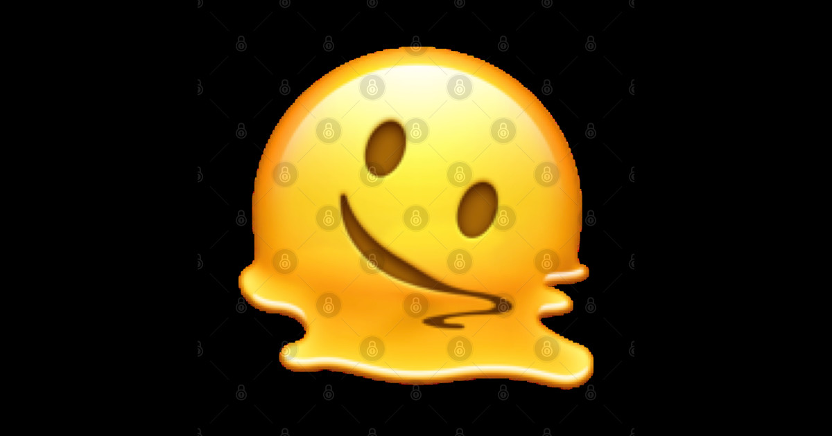 Pixelated Melting Smiley Emoji - Emoji - Sticker | TeePublic