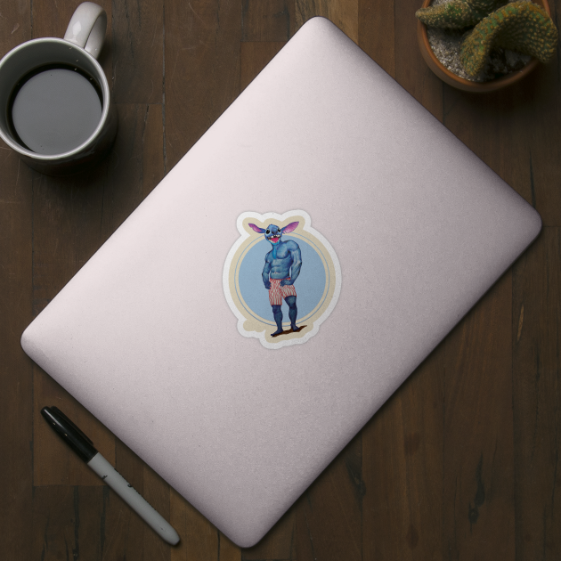 Muscle Stitch - Stitch - Sticker | TeePublic