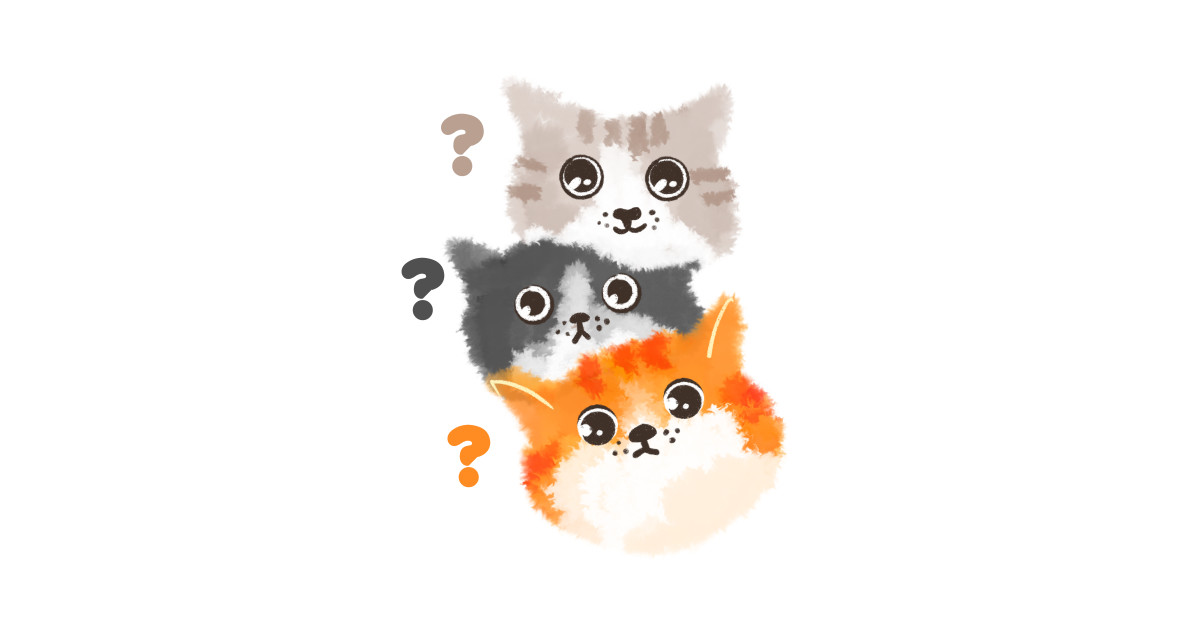 Confused Cats – Question Mark Faces - Confused Cat Art - T-Shirt ...