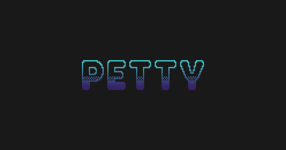 Petty Classic Video Game Graphic Blue Gradient - Petty - T-Shirt ...