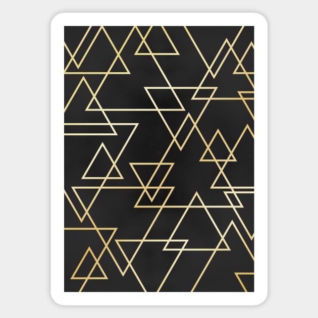 Black & Gold Geo Pattern - Abstract - Sticker | TeePublic