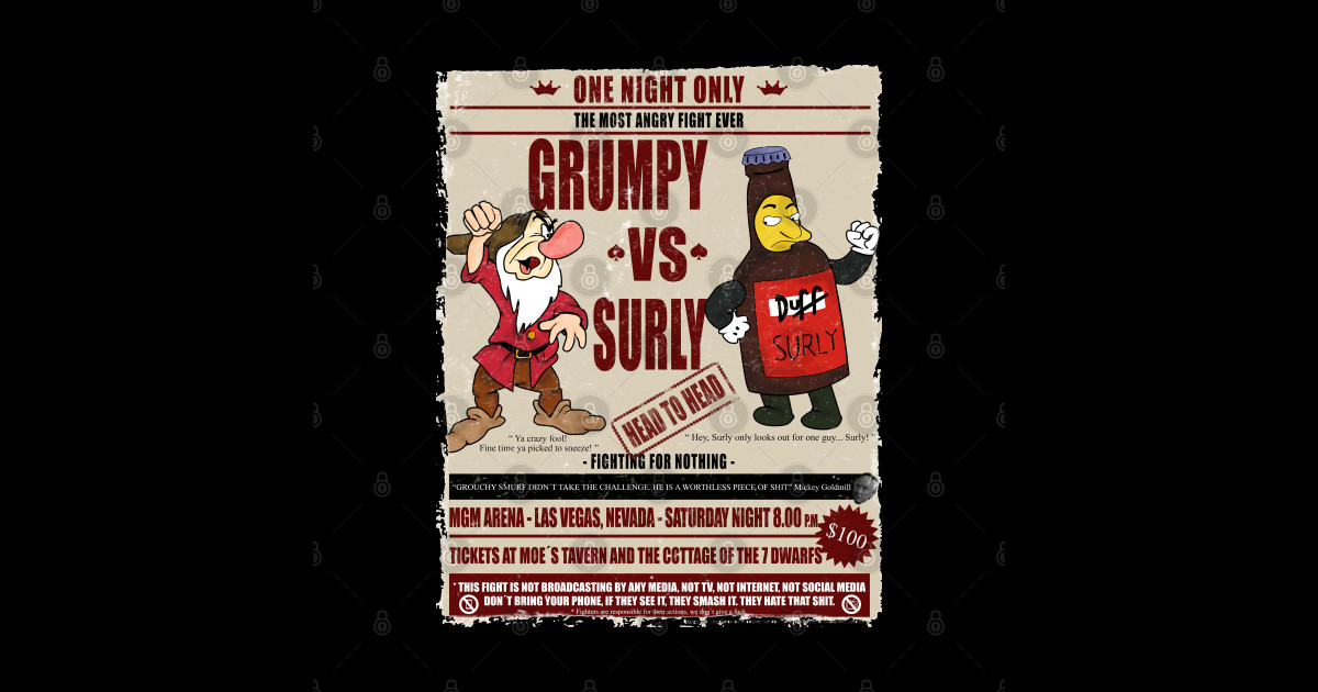Boxing match: Grumpy vs surly cartoon design - Boxing - Magnet | TeePublic