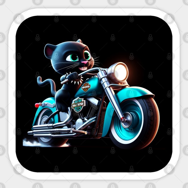 Black Panther riding a Motorcycle #9 - Black Panther Cat - Sticker ...