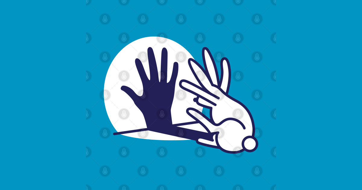 hand shadow rabbit - Rabbit - T-Shirt | TeePublic